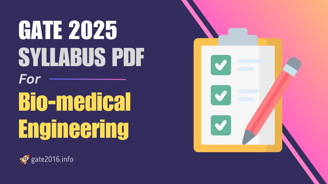 GATE BM Syllabus 2025: Biomedical Engineering | Ekxam
