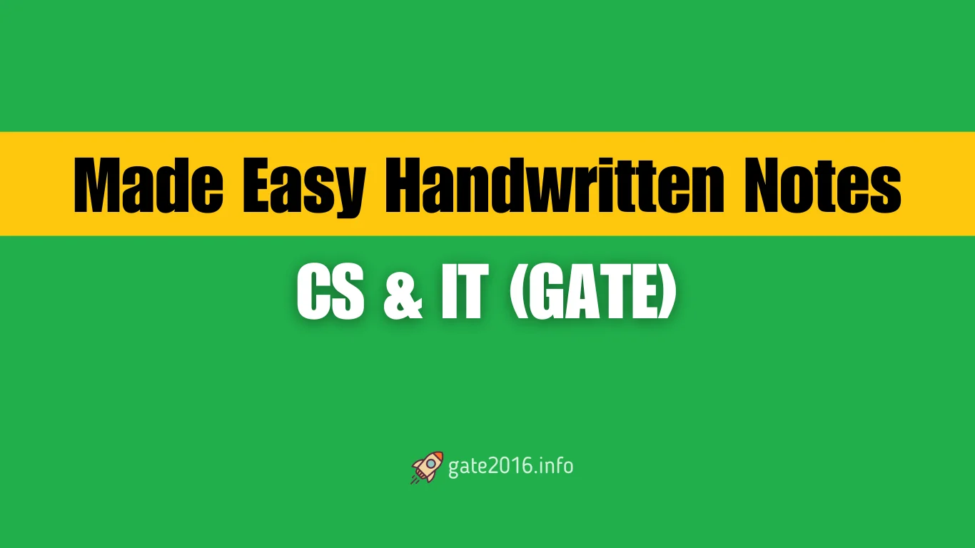[PDF] Made Easy Handwritten Notes – CS & IT (GATE) | Ekxam