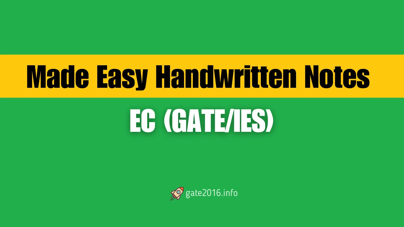 [PDF] Made Easy Handwritten Notes – EC (GATE/IES) | Ekxam