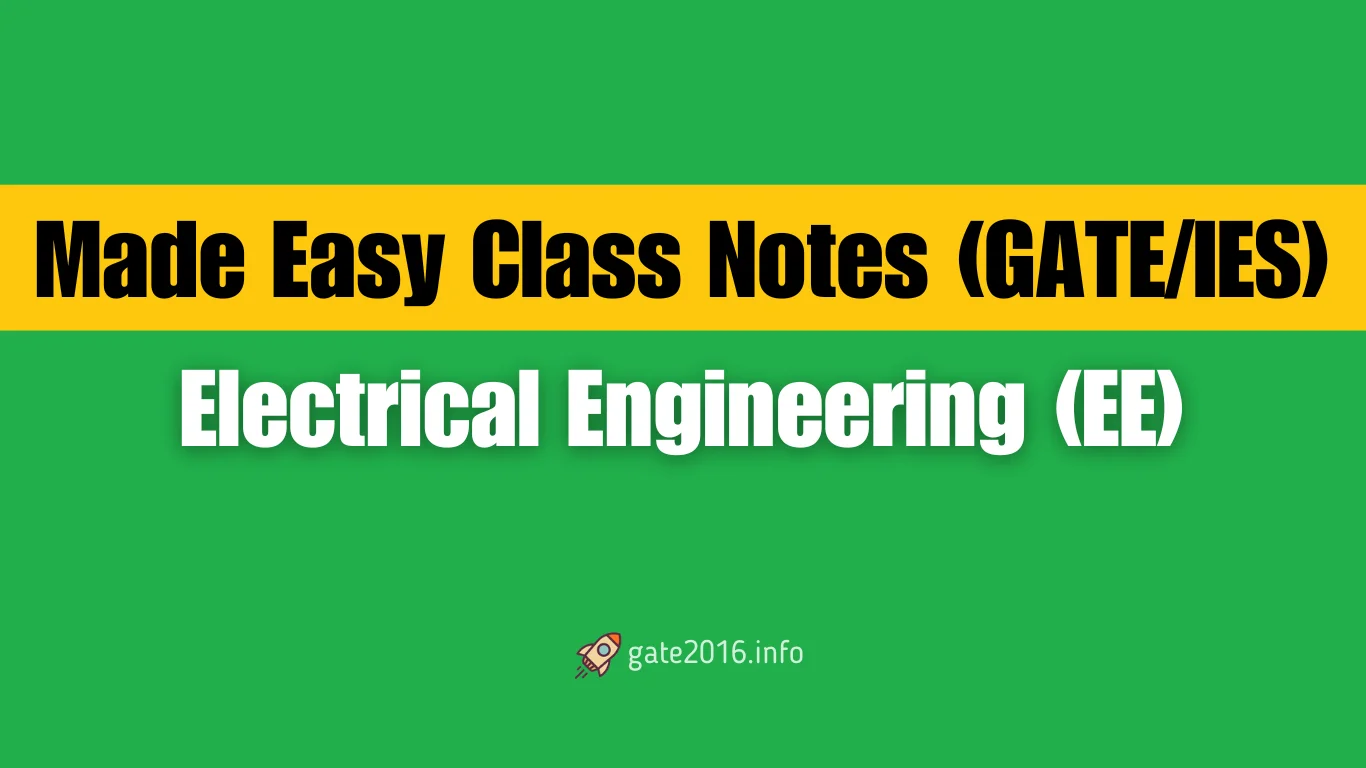 [PDF] Made Easy Handwritten Notes – EE (GATE/IES) | Ekxam